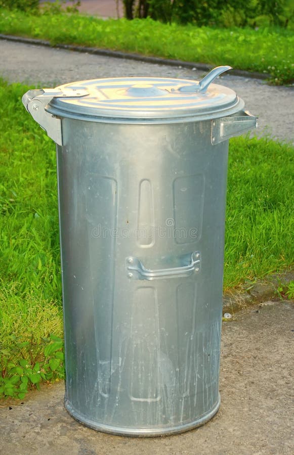 Silver trash bin stock image. Image of glass, ecology - 46135707