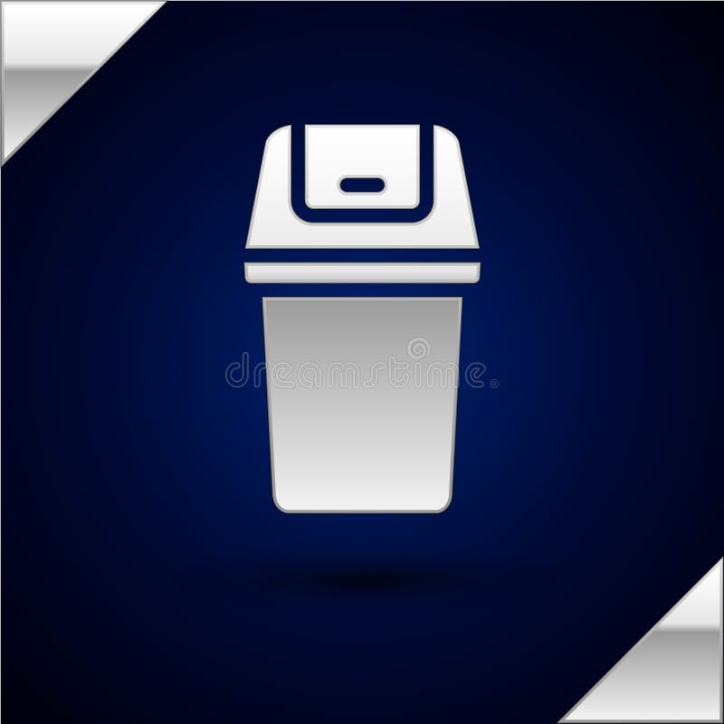 Silver trash can icon stock illustration. Illustration of rubbish ...