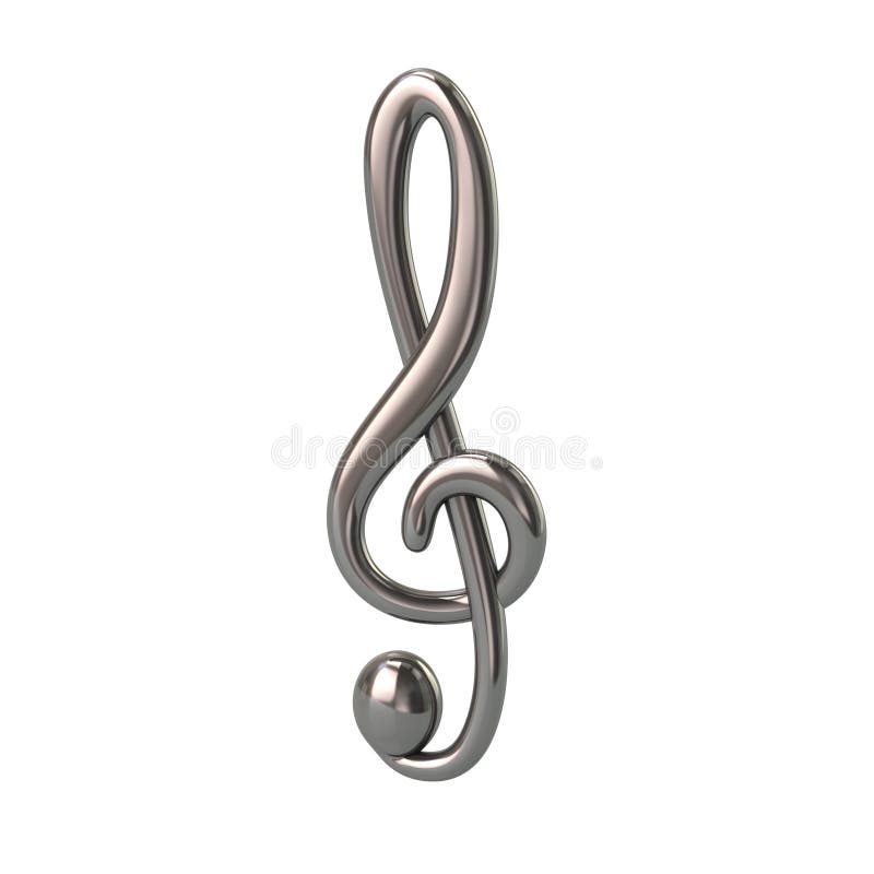 Silver Treble Clef 3d Stock Illustrations – 290 Silver Treble Clef 3d ...
