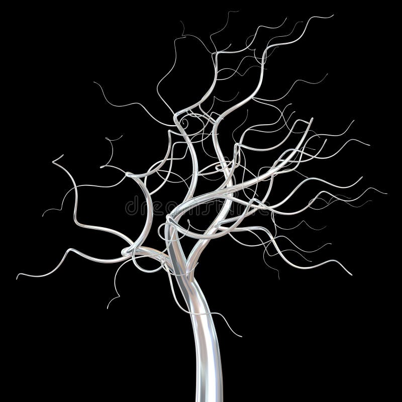 Silver Tree Bald Branches Isolated Stock Photo - Illustration of death ...