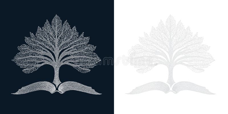 Silver Tree Growing from Open Book with Transparent Background Stock ...