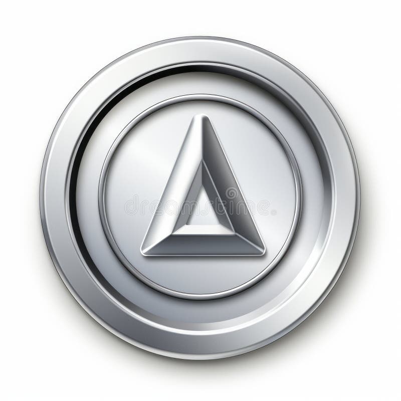 A Silver Triangle Symbol on a White Background Stock Illustration ...