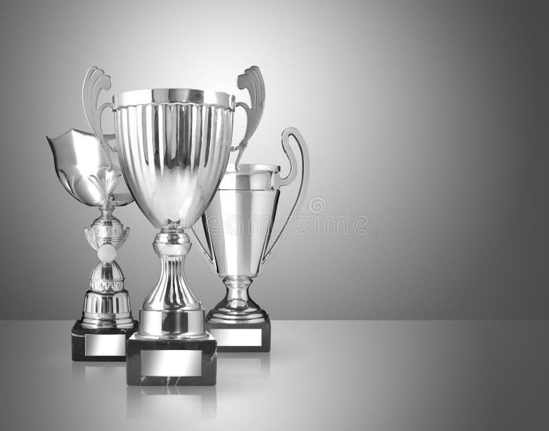 Silver trophies stock illustration. Illustration of champion - 47032421