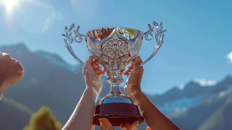 The Silver Trophy Celebration.AI Generated Image Stock Image - Image of ...