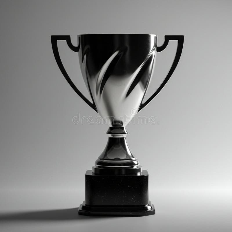 Silver Trophy with a Classic Cup Shape and Two Handles, Standing on a ...