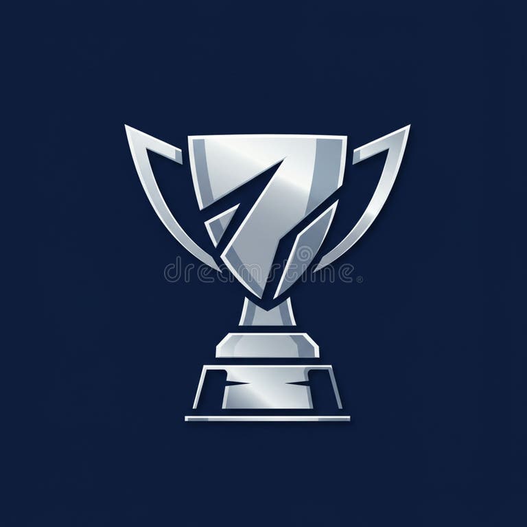 Silver Trophy Design with an Abstract, Angular Shape Resembling a ...