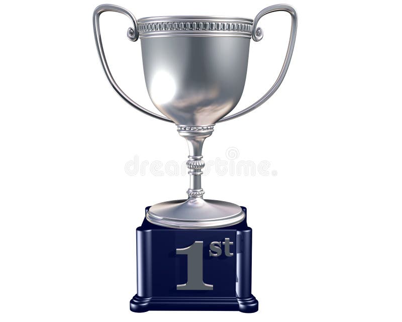Silver Trophy for First Place Stock Illustration - Illustration of ...