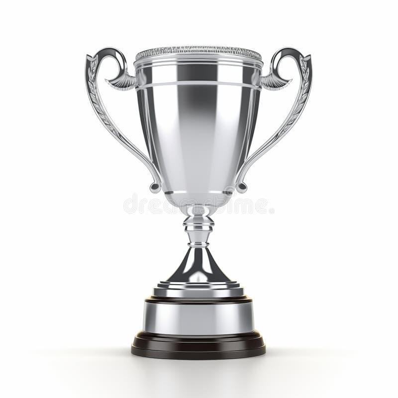 Silver Trophy with Intricate Details on a Plain Background Stock ...