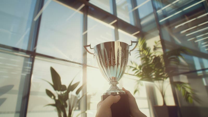 The Silver Trophy in Office.AI Generated Image Stock Photo - Image of ...
