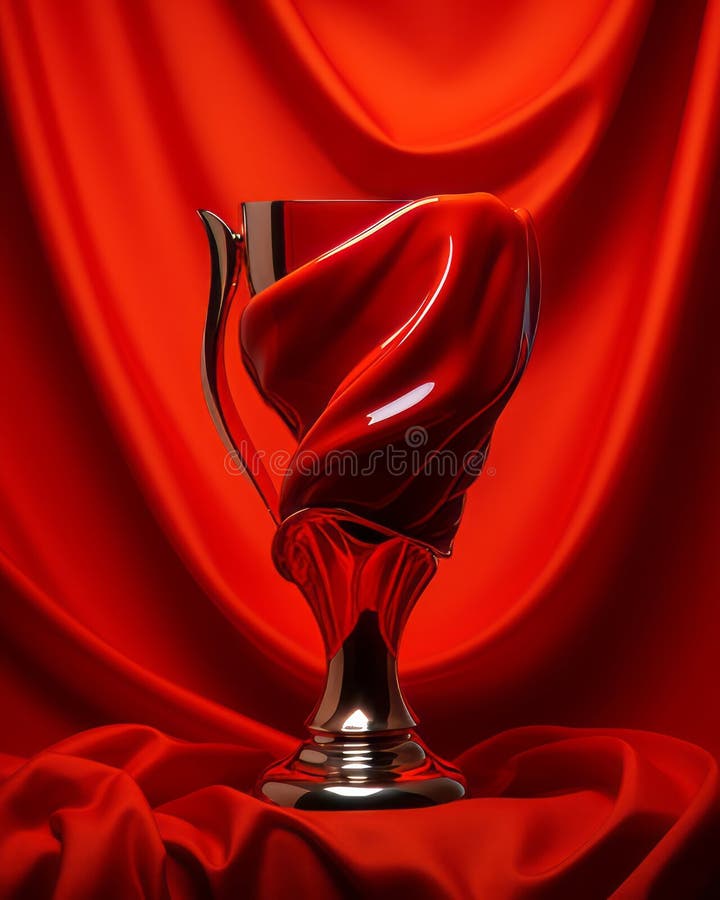 Silver Trophy with Laurel Wreath on a Black Background Stock Photo ...