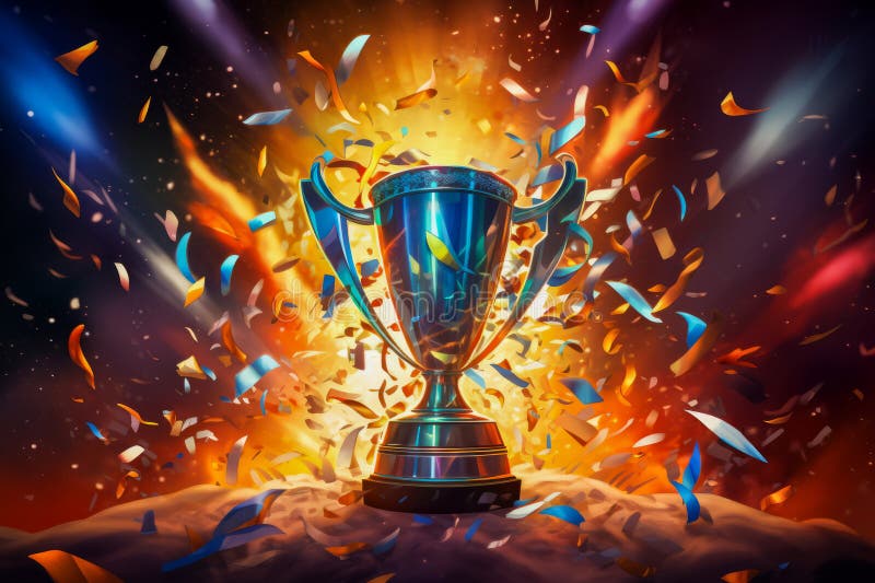 Silver Trophy Signifying Second Place Achievement, Surrounded by ...