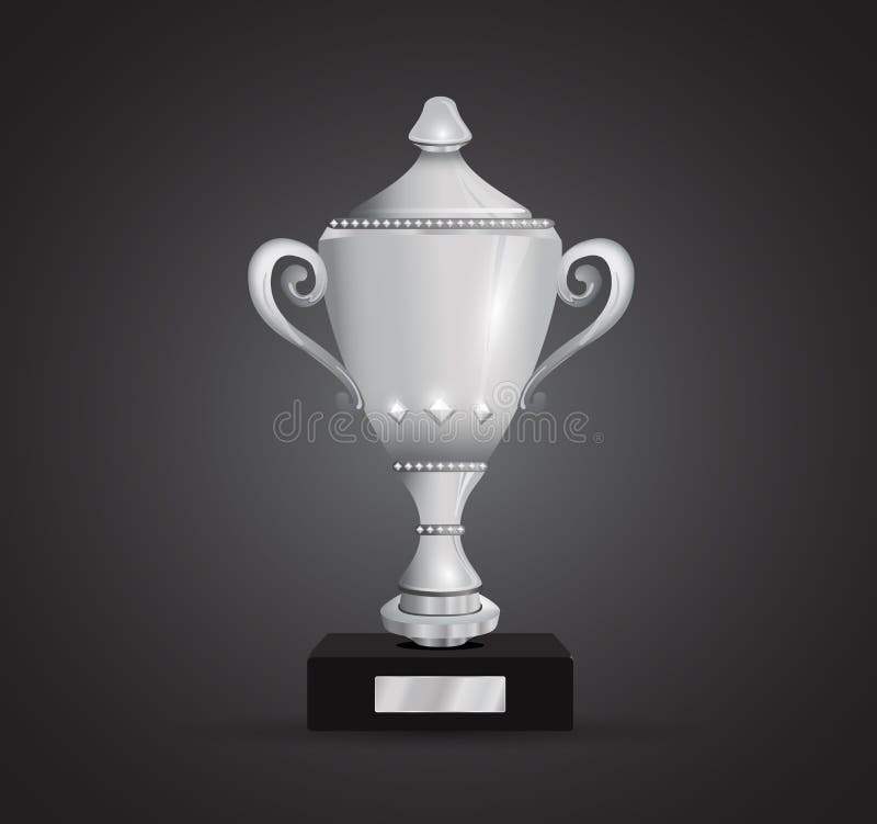A silver trophy stock vector. Illustration of success - 94714697