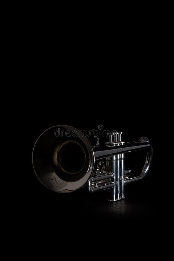 Silver trumpet isolated stock image. Image of music, shiny - 82034511