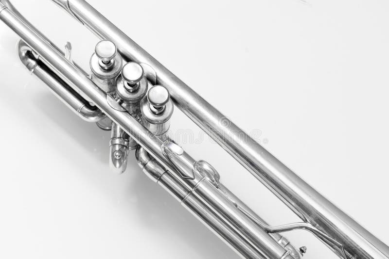 Silver trumpet stock photo. Image of jazz, classic, brass - 61925290