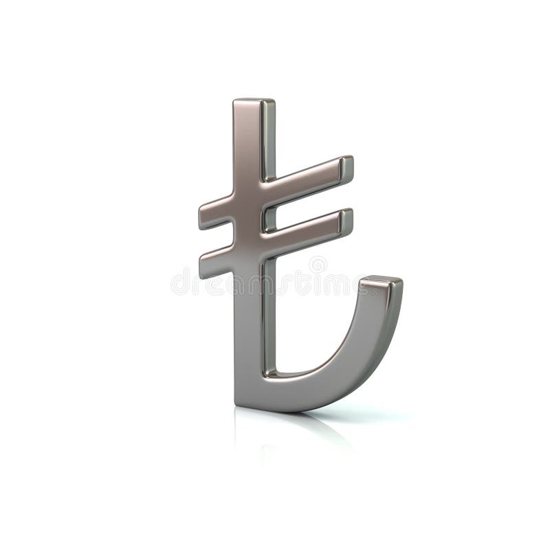 Silver Turkey lira stock illustration. Illustration of symbol - 89942186