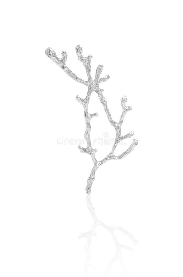 Silver Twig Isolated on White Stock Illustration - Illustration of ...