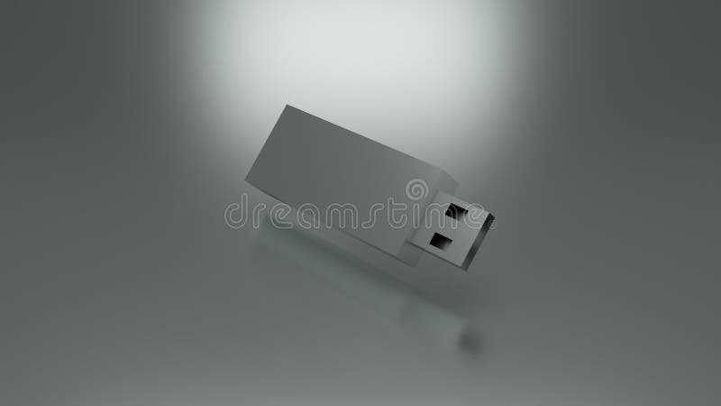 Silver Usb Flash Device. 3d Illustration Stock Illustration ...