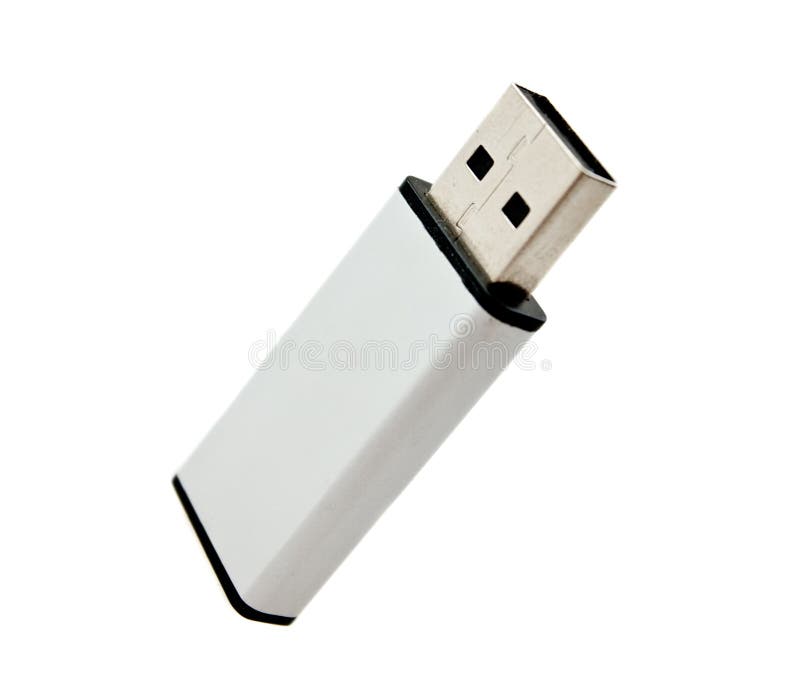 Silver USB flash drive stock image. Image of equipment - 10837895