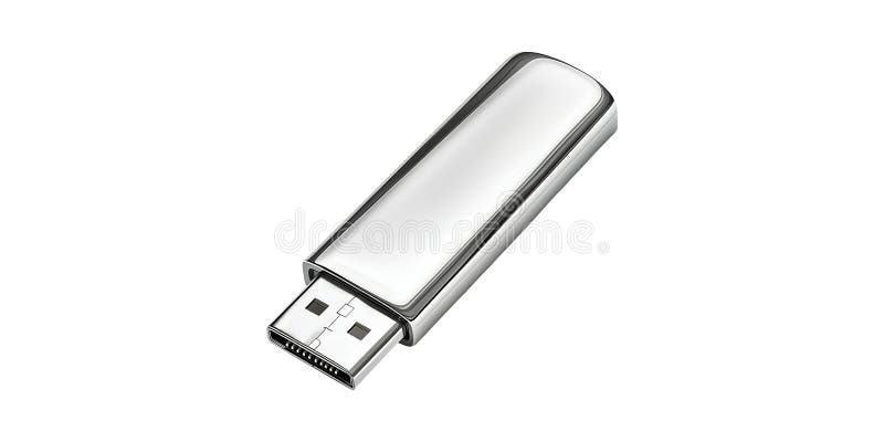 Silver Usb Flash Drive Digital Data Storage Isolated Transparent ...