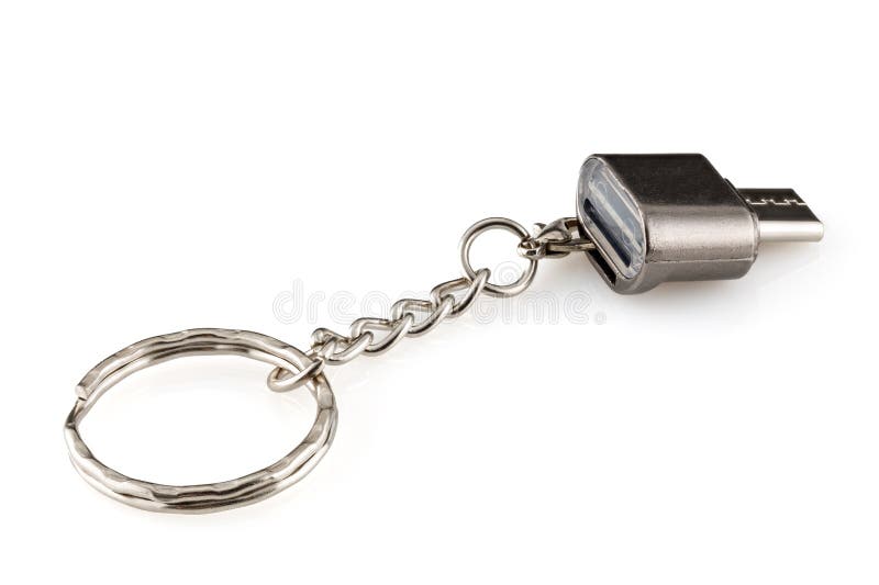 Silver USB Type-C Card Reader Isolated on White Background Stock Image ...