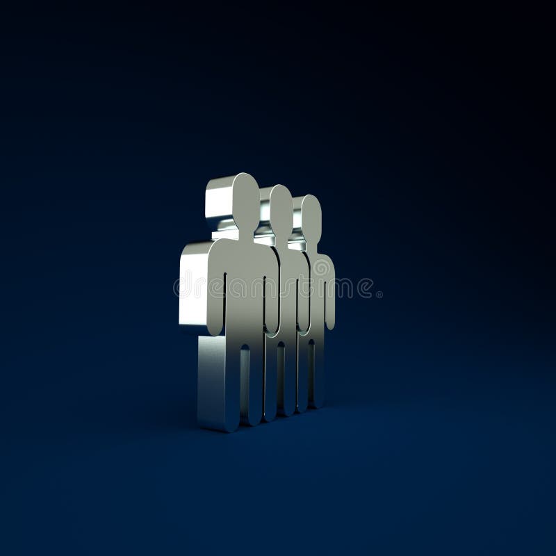 Silver Users Group Icon Isolated on Blue Background. Group of People ...