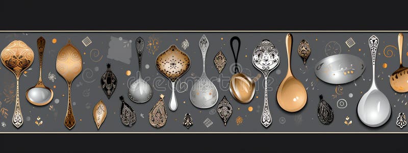 Silver Utensils Diwali Banner Stock Illustration - Illustration of ...