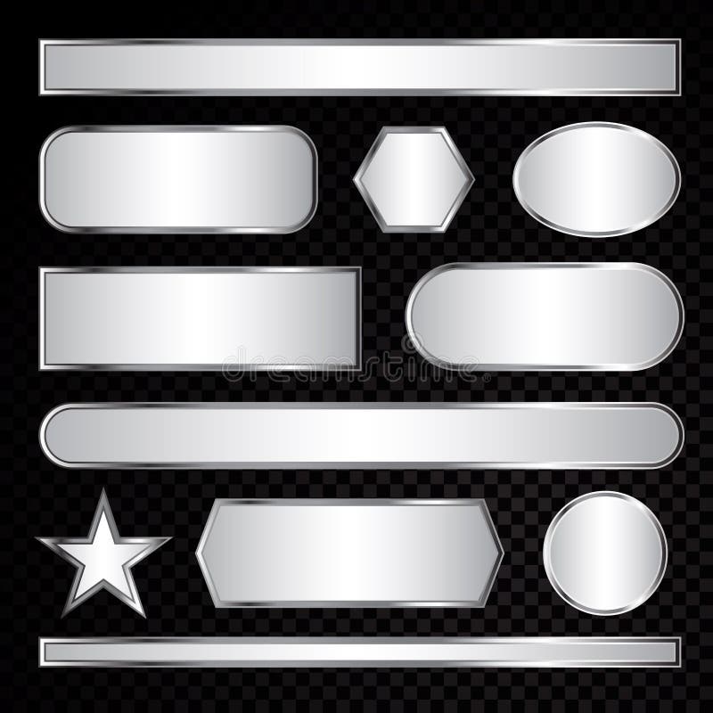 Silver Vector Label Collection Stock Vector - Illustration of book ...