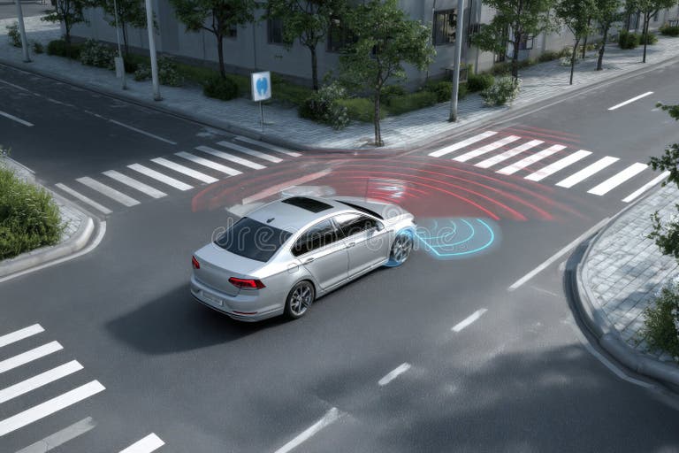 A Silver Vehicle Utilizes Advanced Navigation Technology To ...