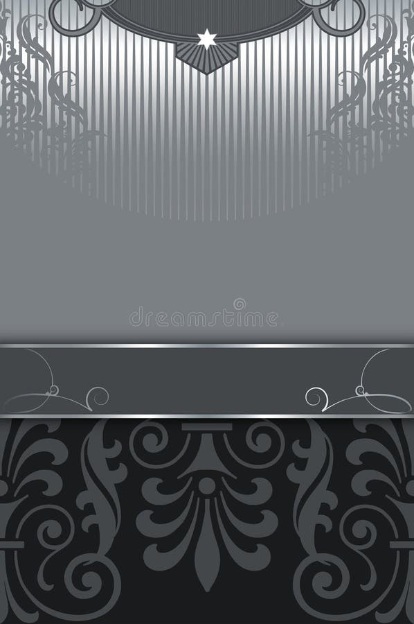 Silver Vintage Background with Decorative Patterns. Stock Illustration ...