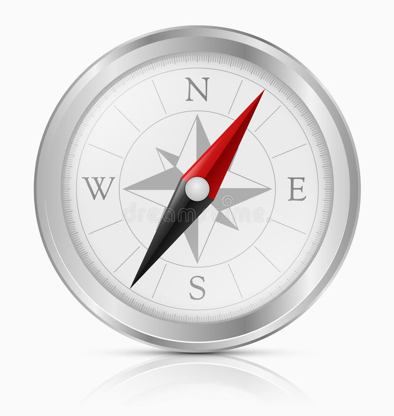 Metal compass stock vector. Illustration of plan, closeup - 8071388
