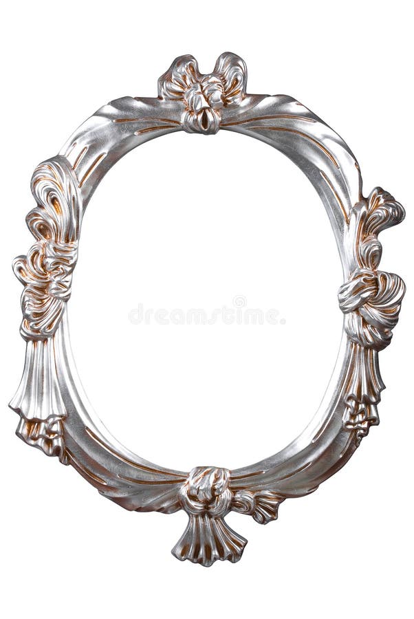 Silver Metal Rose Ornate Frame Stock Photo - Image of isolated, silver ...
