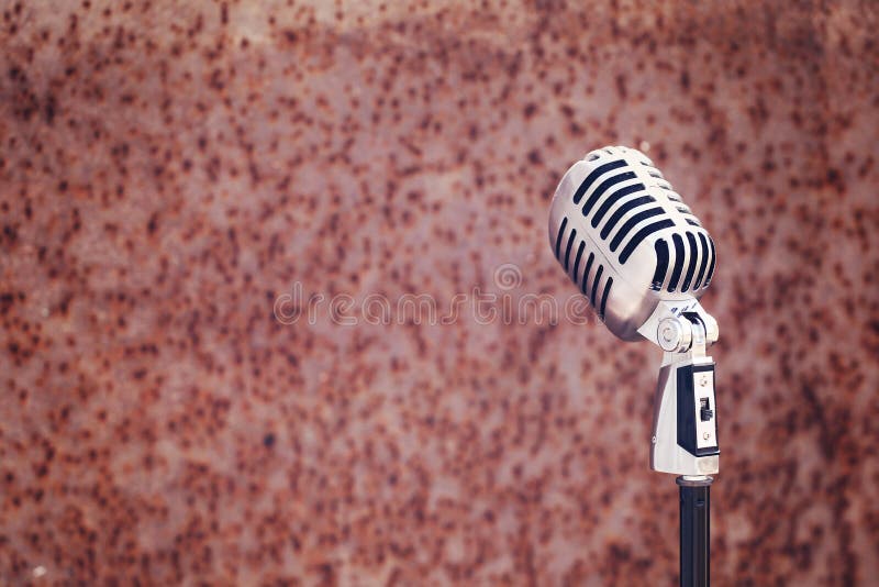 Silver Vintage Microphone Studio Rusty Texture Background Stock Photos ...