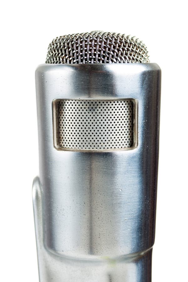 Silver Vintage Microphone on White. Stock Image - Image of sing, silver ...