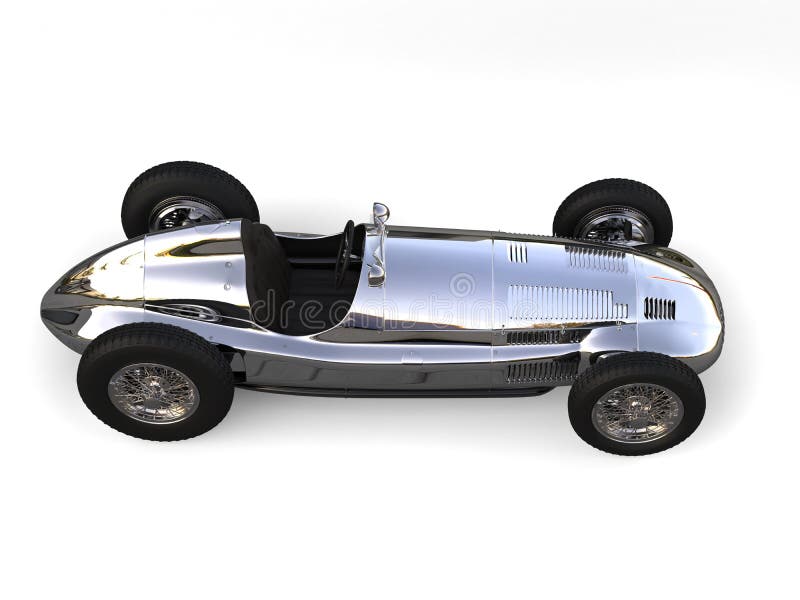 Silver Race Super Car - Top Down Side View Stock Illustration ...