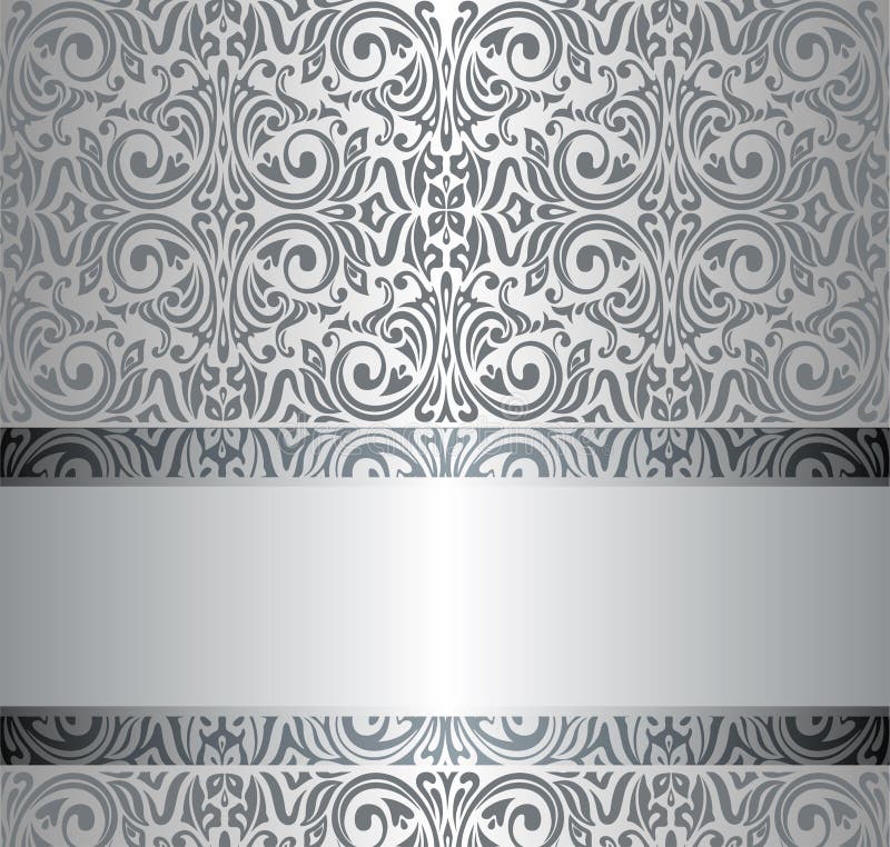 Silver Vintage Repetitive Wallpaper Design Stock Vector - Illustration ...