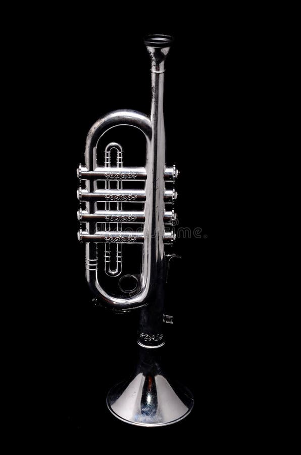 Silver Vintage Toy Trumpet stock image. Image of lacquer - 63409651