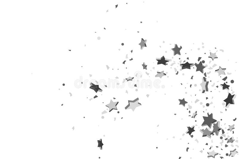 Silver Volumetric Star Confetti Stock Vector Illustration Of