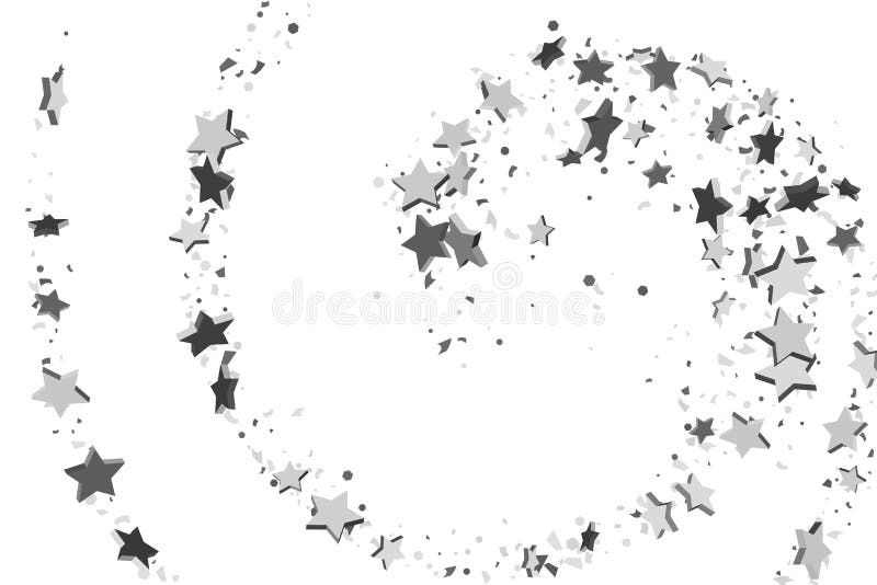 Silver Volumetric Star Confetti Stock Vector Illustration Of Year