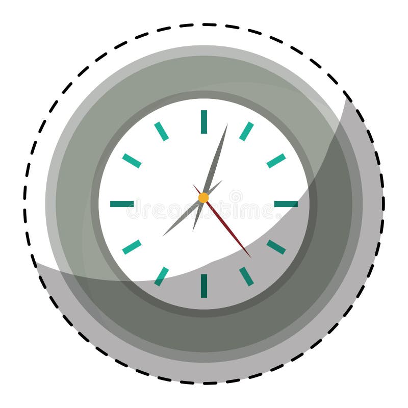Silver Wall Clock Icon Image Stock Illustration - Illustration of ...