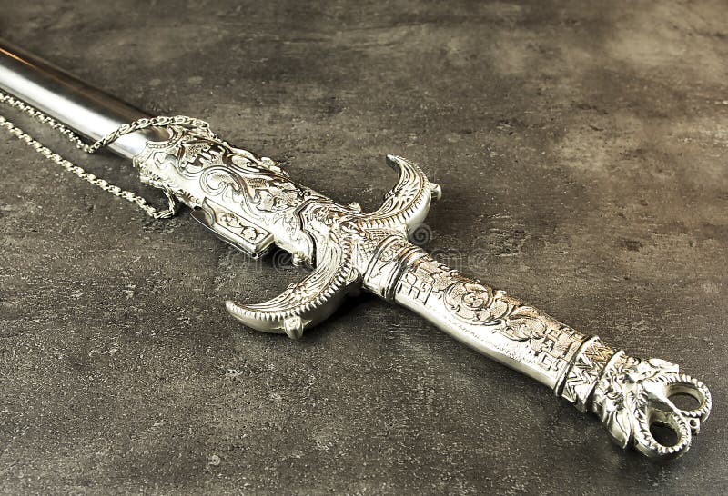 Silver war sword stock image. Image of fight, sabre, knife - 66782973