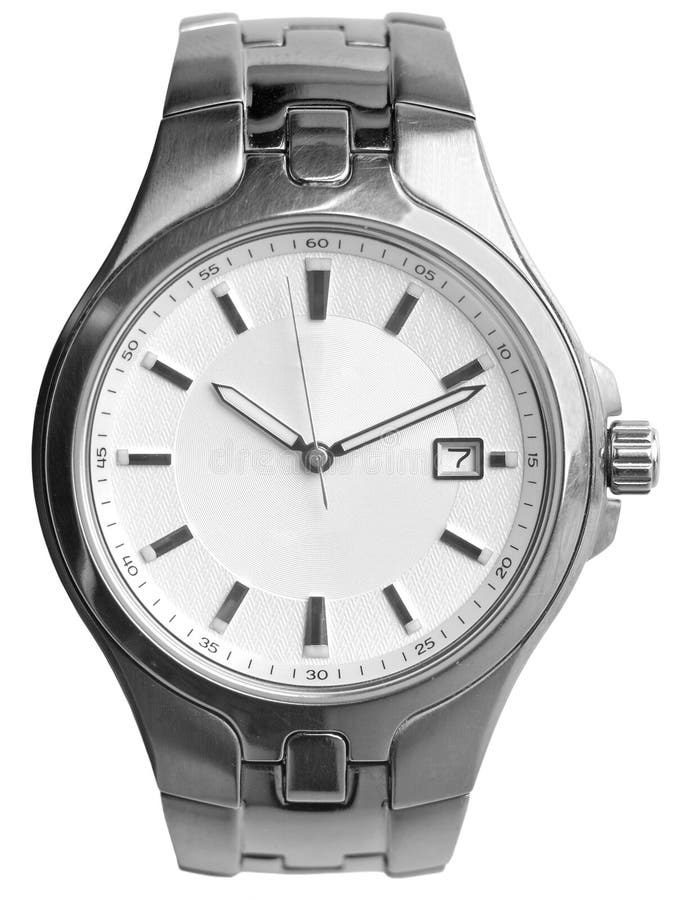 Silver Watch stock photo. Image of hours, white, number - 203664