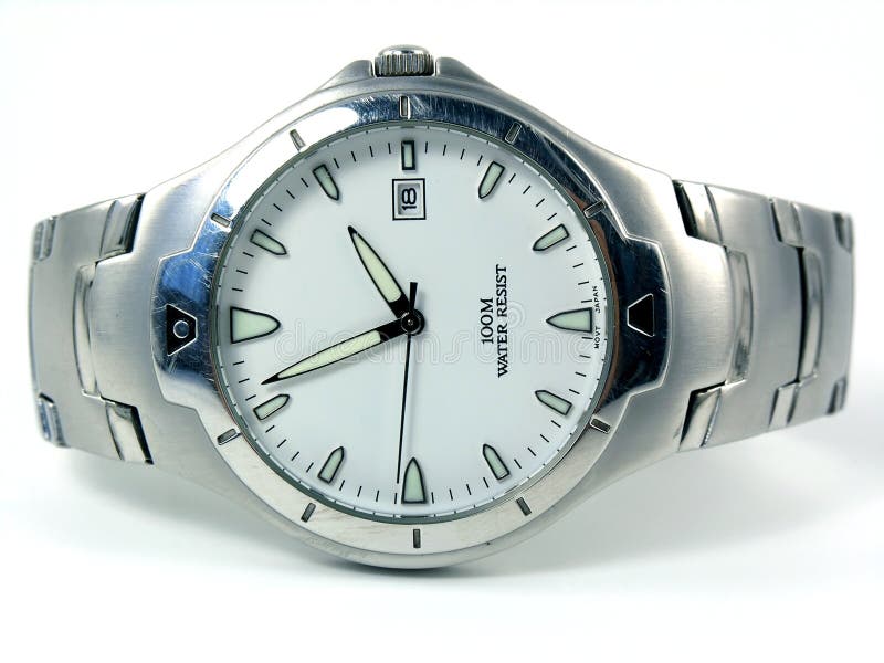 Silver Watch stock photo. Image of hours, white, number - 203664