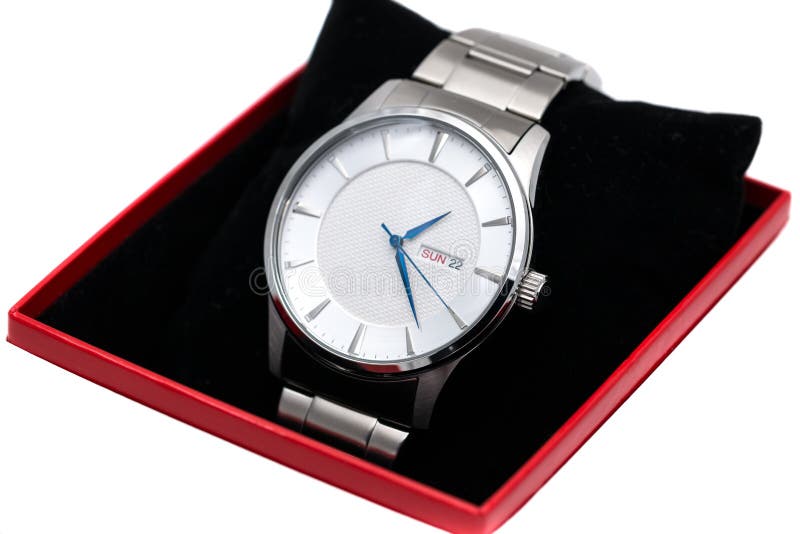 Silver watch stock image. Image of design, sunday, present - 84593125