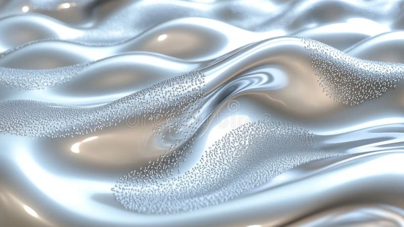 Silver Water Droplets Creating an Elegant Pattern on Smooth Surface ...