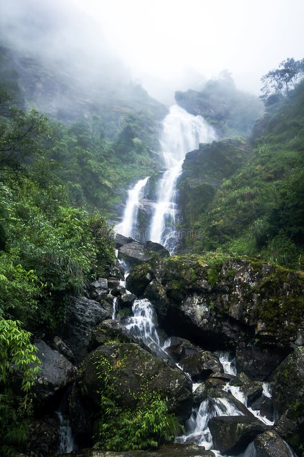 Silver Waterfall is a Beautiful Waterfall in Sapa. Stock Photo - Image ...