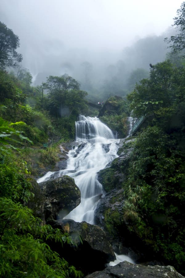Silver Waterfall is a Beautiful Waterfall in Sapa. Stock Image - Image ...