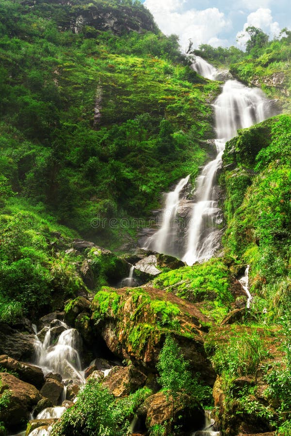 Silver Waterfall in Sapa, Vietnam Stock Photo - Image of beauty, park ...