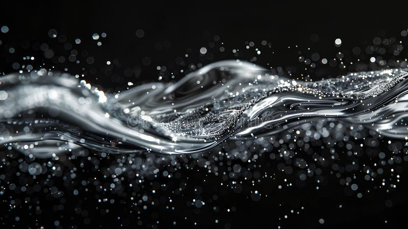 A Silver Wave with a Lot of Glitter in the Water. AI Generated Stock ...