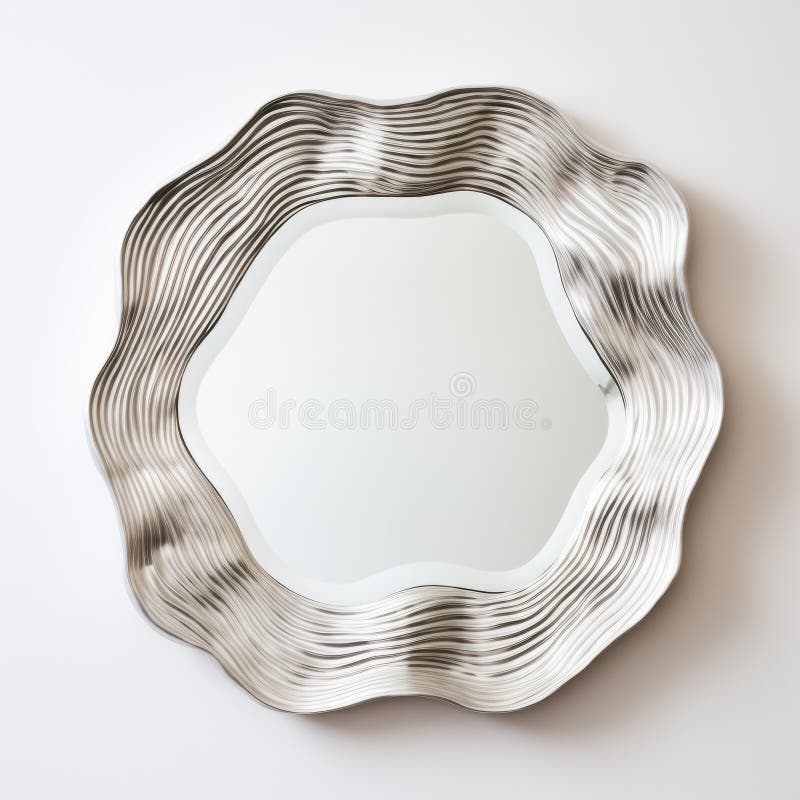 Silver Wave Mirror: a Shiny Bumpy Texture Against a Solid White ...