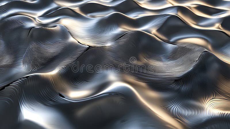 A Silver Wave with Ripples in the Water Stock Illustration ...